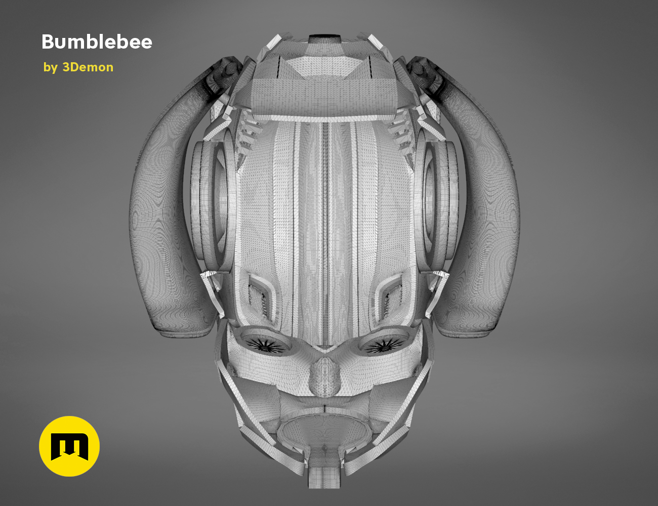 Download OBJ file Bumblebee - Wearable Helmet • 3D print template ・ Cults