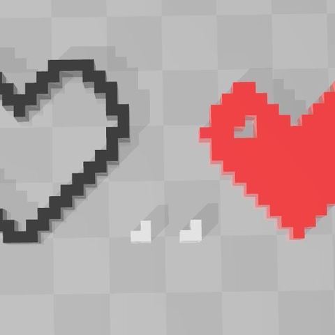 Download free STL file Minecraft heart_Low poly Valentine model ・ Cults