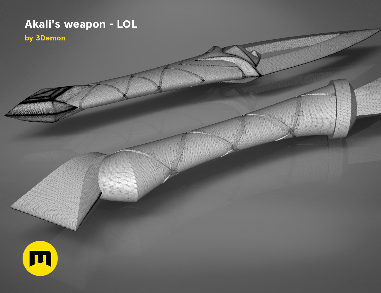 STL file KDA Akali’s Weapons – League of Legends 🔫・Model to download ...