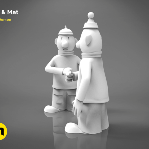 Download OBJ file Pat and Man figures • 3D printing object ・ Cults