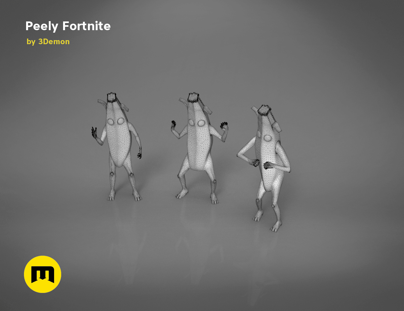 Download OBJ file Peely Fortnite Banana Figures • 3D printing template ...