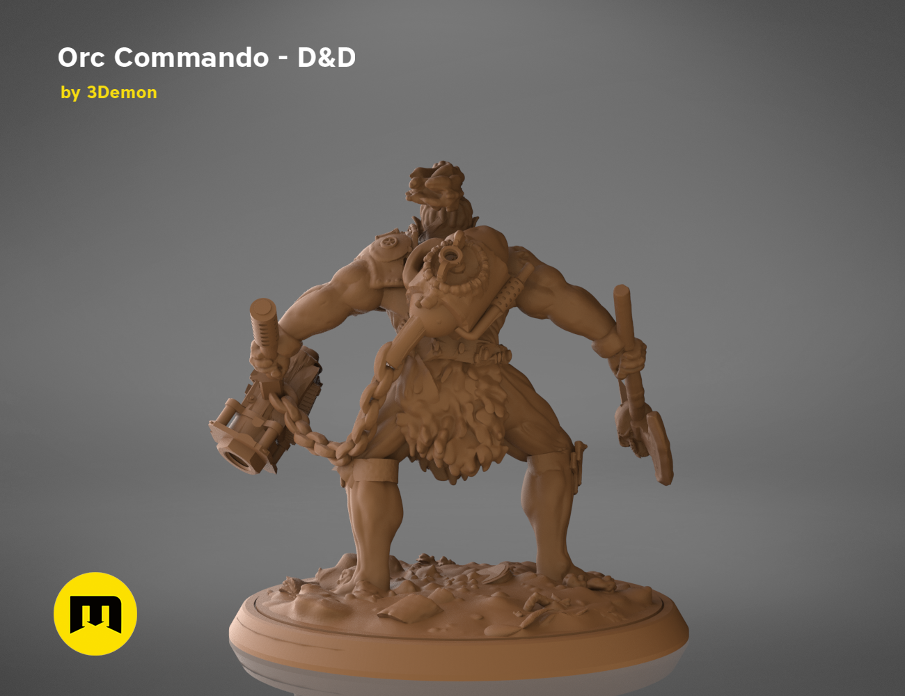 Fichier 3D Orc Commando - D&D 🎲・Plan pour imprimante 3D à télécharger・Cults