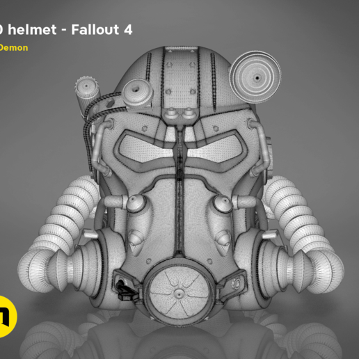 Download 3D printing designs T60 helmet - Fallout 4 ・ Cults