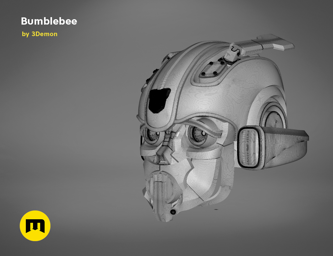 Download OBJ file Bumblebee - Wearable Helmet • 3D print template ・ Cults