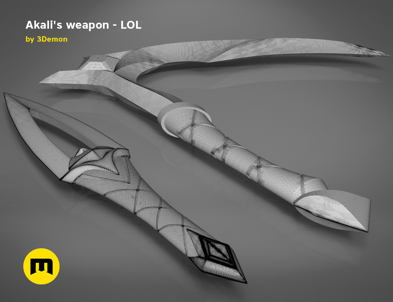 Descargar archivo STL El arma de Akali - LOL • Modelo para la impresora ...