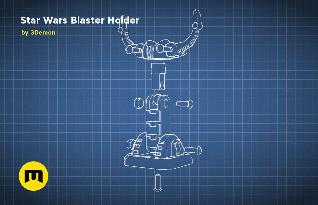 Archivo STL gratis SOPORTE PARA BLASTER DE STAR WARS ⭐・Plan de la ...