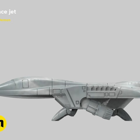 Download OBJ file Fantasy Space Jet • 3D printable template ・ Cults