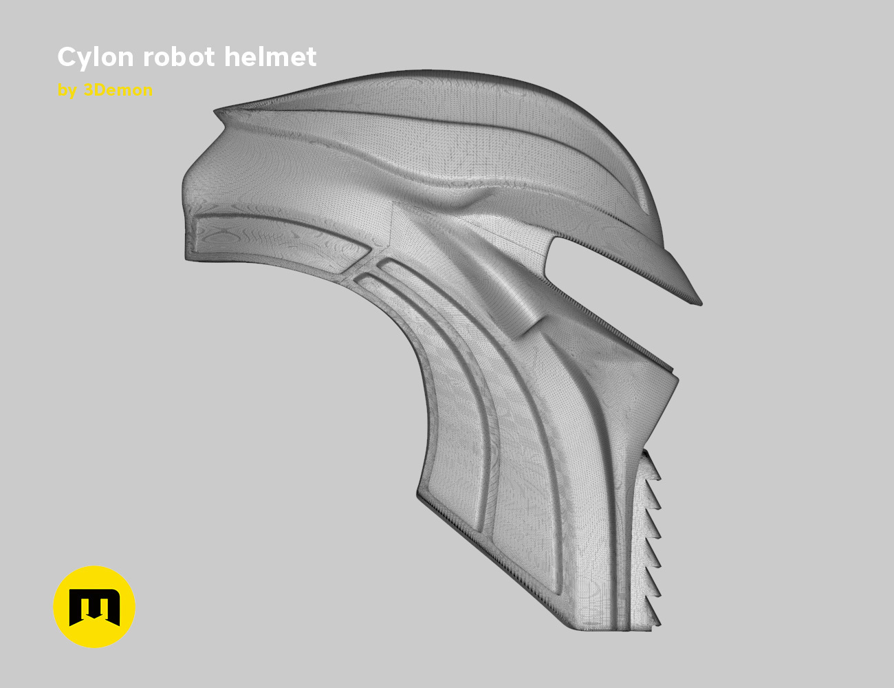 3D file Cylon robot helmet, Batlestar Galactica 🤖・3D printer design to ...