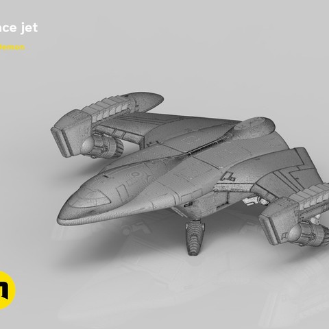 Download OBJ file Fantasy Space Jet • 3D printable template ・ Cults