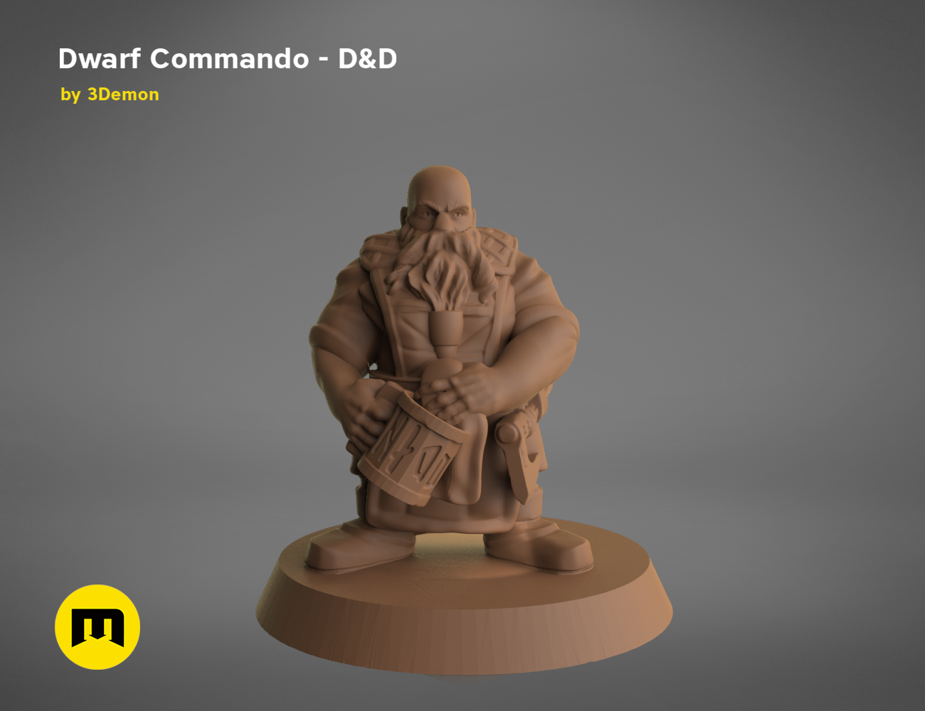 3D file Dwarf Commando - D&D Set 🏹・Design to download and 3D print・Cults