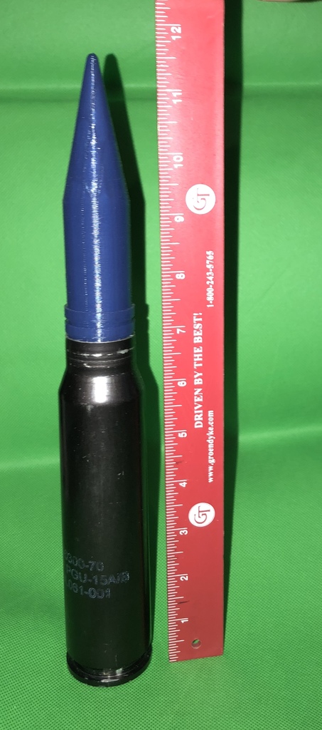 Archivo 3D gratis Proyectil de 30 mm del cañón Gattling A-10A GAU8 ...