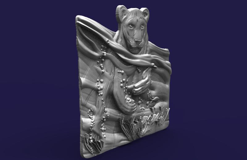 STL file lioness swimming lion CNC 🏊・3D print design to download・Cults