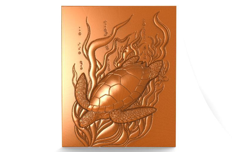 STL file Turtle bas-relief CNC・3D print design to download・Cults