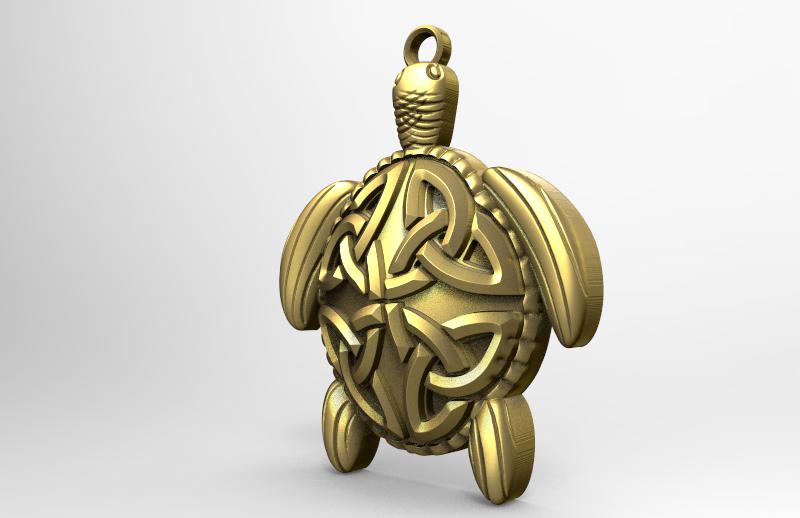 STL file Celtic turtle pendant・3D printing design to download・Cults