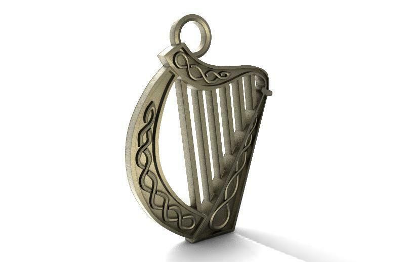 STL file Celtic harp pndant 🎵・Model to download and 3D print・Cults