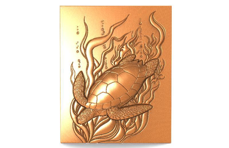 STL file Turtle bas-relief CNC・3D print design to download・Cults