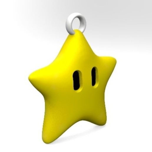 Download STL file Star super mario keychain • 3D print design ・ Cults