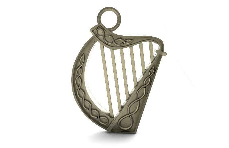 STL file Celtic harp pndant 🎵・Model to download and 3D print・Cults
