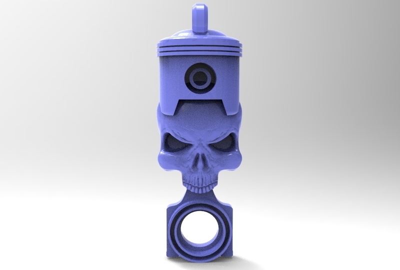 STL file Skull piston keychain 1・Design to download and 3D print・Cults