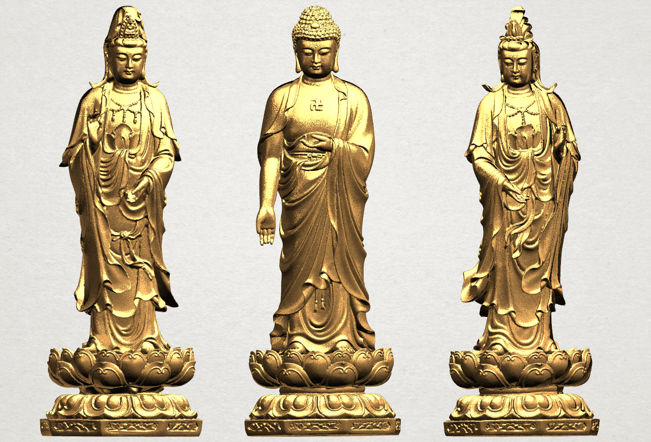 Free 3D file Three Buddha -TOP MODEL 🔝・3D printing model to download・Cults