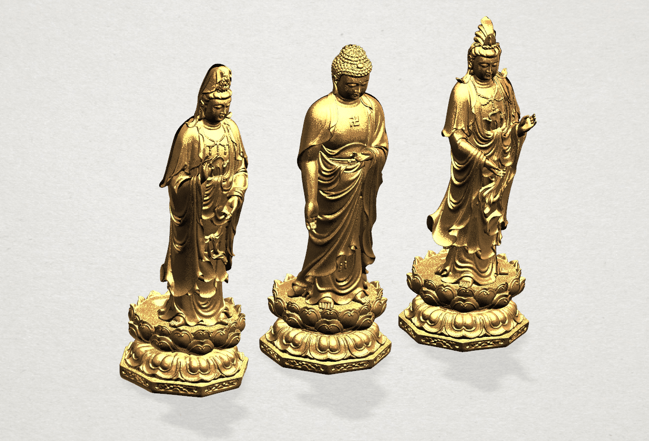 Free 3D file Three Buddha -TOP MODEL 🔝・3D printing model to download・Cults