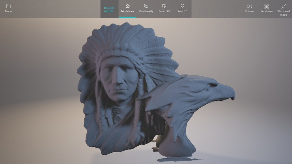 Free STL file Indian Chief with Eagle 🦅・Object to download and to 3D ...