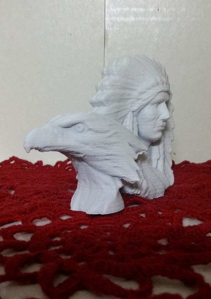 Free STL file Indian Chief with Eagle 🦅・Object to download and to 3D ...