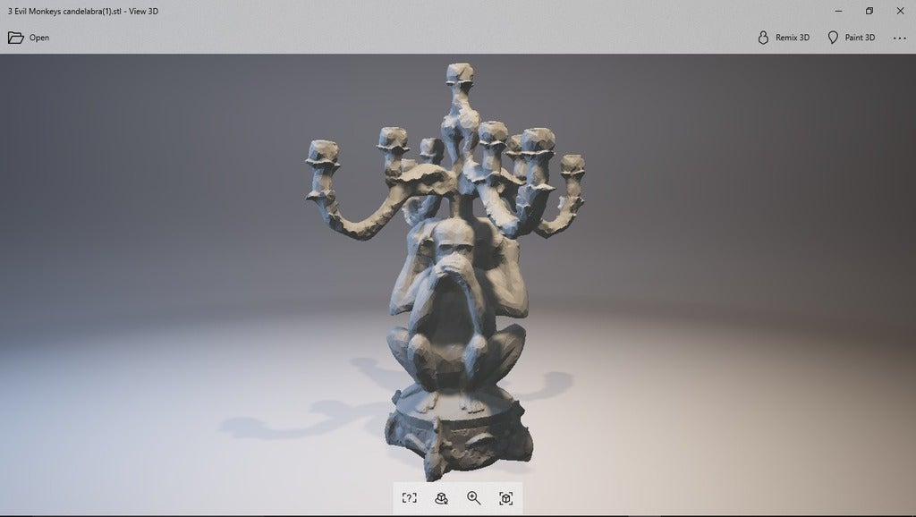 Free STL file 3 Evil Monkeys Candelabra 🐒・3D printing design to ...