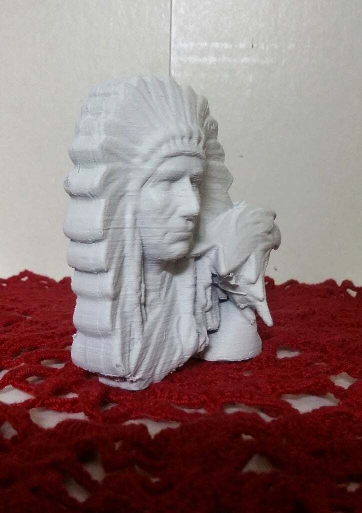 Free STL file Indian Chief with Eagle 🦅・Object to download and to 3D ...