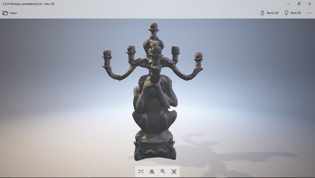 Free STL file 3 Evil Monkeys Candelabra 🐒・3D printing design to ...