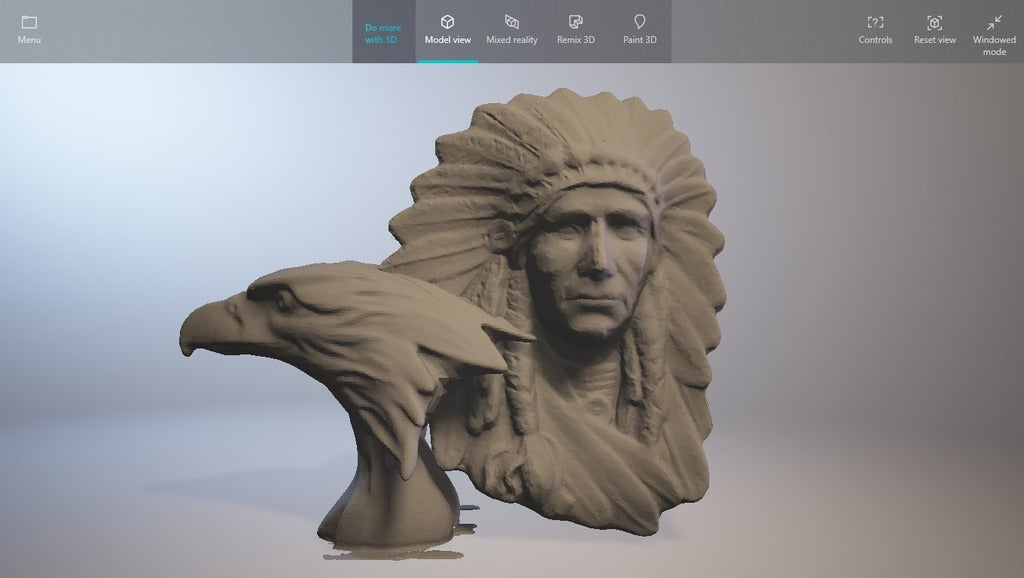 Free STL file Indian Chief with Eagle 🦅・Object to download and to 3D ...