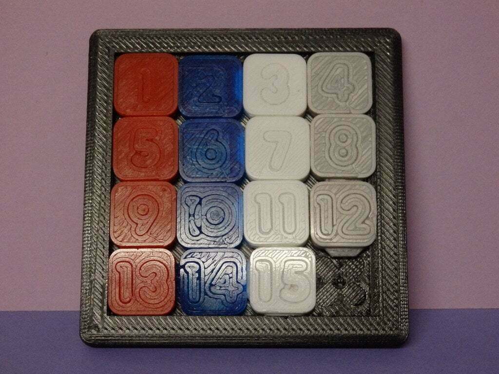 Fichier STL gratuit Brain teaser TAQUIN / Casse tête TAQUIN・Modèle pour ...