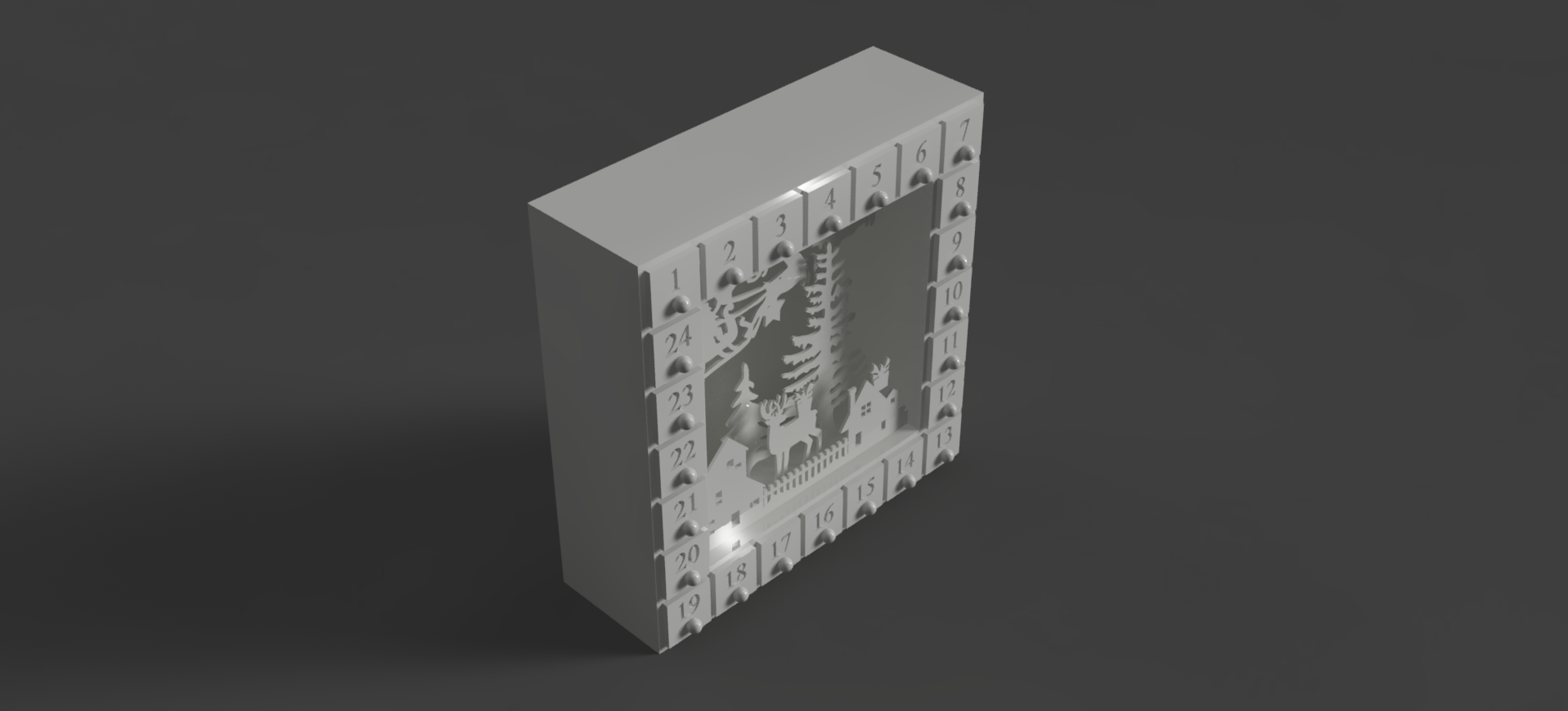 STL file ADVENT CALENDAR WITH LIGHT・3D printer design to download・Cults