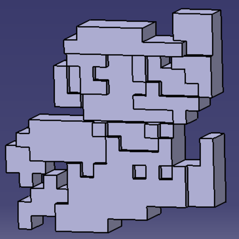 Download free STL file Mario pixel art • 3D printer model ・ Cults