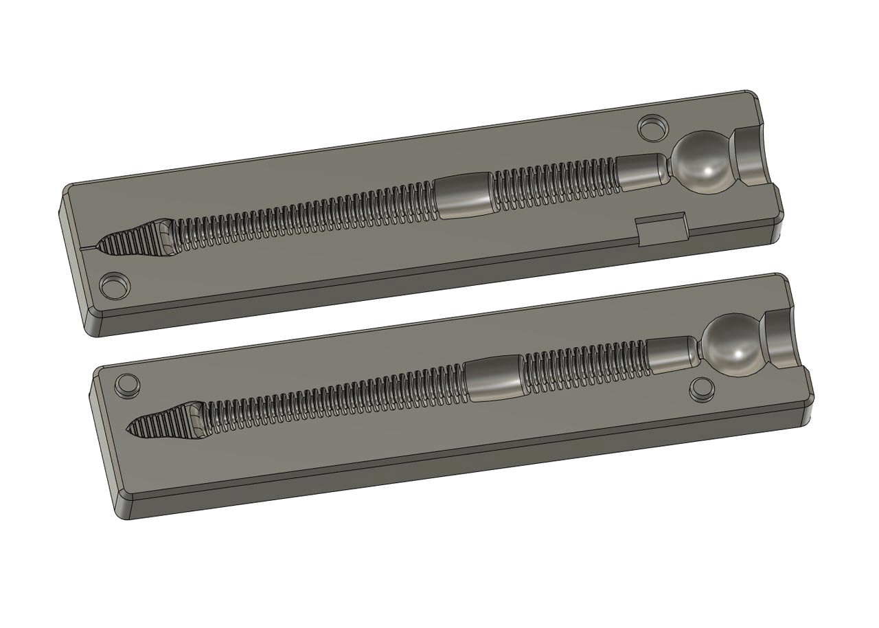 STL file 5.75" Ribbed Stick Worm Soft Plastic Mold 🪱・3D print design to ...