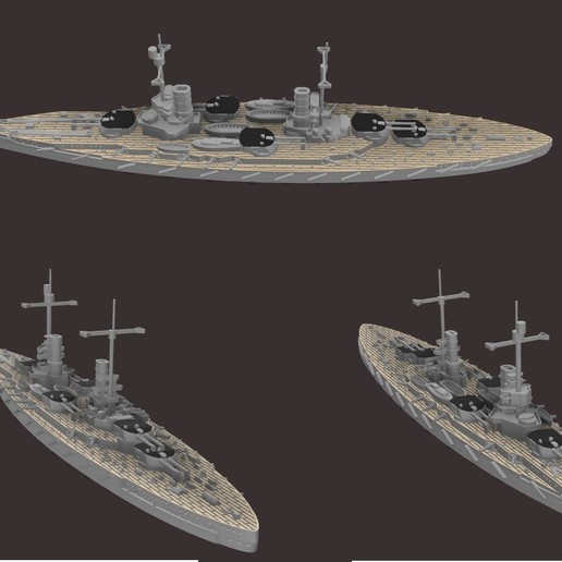 Download STL file Battleship SMS Kaiser, 1/2000 • 3D print model ・ Cults
