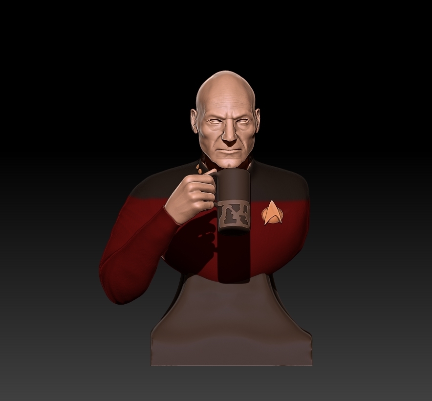 STL file Captain Pickard・3D printing design to download・Cults