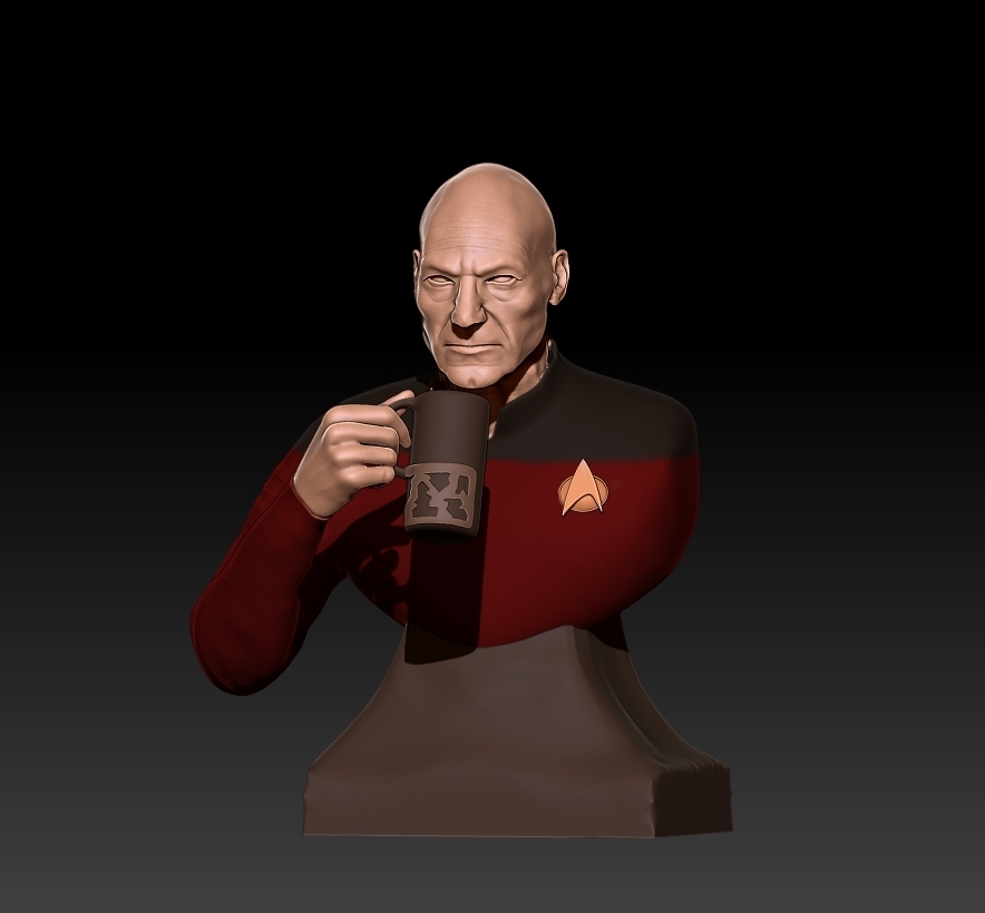 STL file Captain Pickard・3D printing design to download・Cults