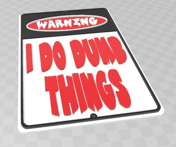 3D file I Do Dumb Things Sign・3D printable model to download・Cults