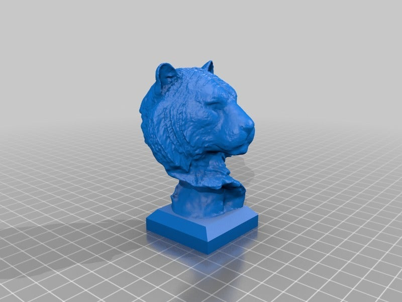 Free STL file Tiger Head Sculpture 🐅・3D printer design to download・Cults