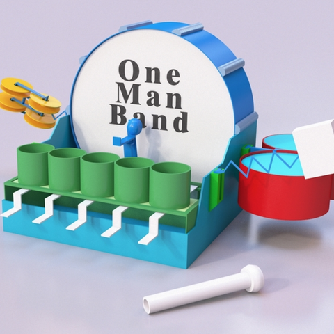 Download free STL files 3D Printed One Man Band Musical Instrument ・ Cults