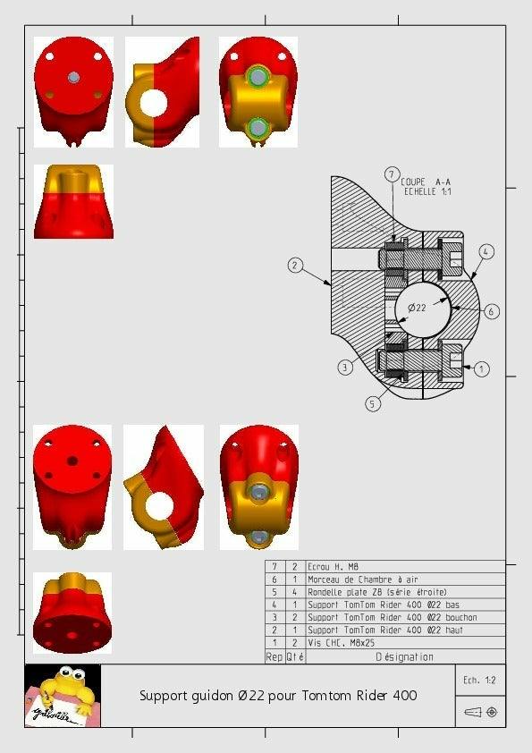 Free STL file TomTom Rider 400 support for Ø22 handlebar 👽・3D printable ...
