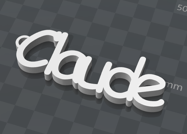 Download free STL file CLAUDE CUSTOMIZABLE KEYCHAIN • 3D printer object ...