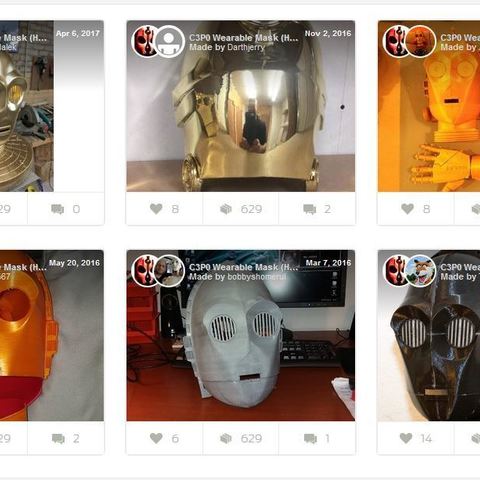 Download STL C3P0 Wearable Mask (Hi Res) ・ Cults