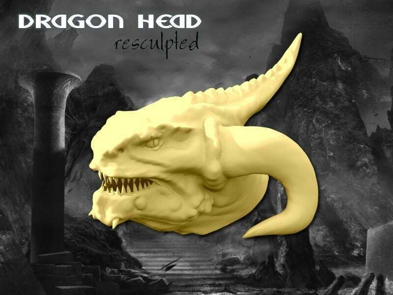 Free STL file Dragon Head Sculpt(45mb)・3D printable model to download・Cults