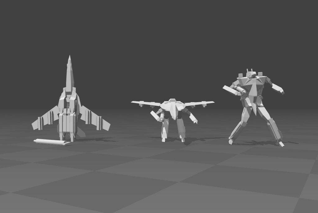 Free STL file Robotech Mini - Veritech | Gerwalker | Battleoid 🎲・3D ...