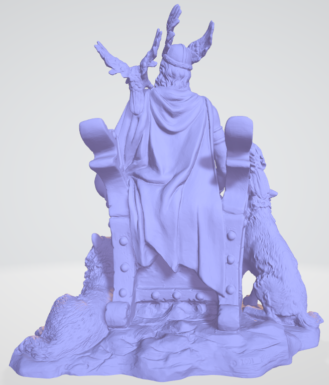 OBJ file Odin Sitting With Wolves And Crows 3D print model・Template to ...