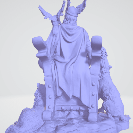 Download 3D printing models Odin Sitting With Wolves And Crows 3D print model ・ Cults