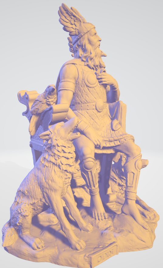 OBJ file Odin Sitting With Wolves And Crows 3D print model・Template to ...