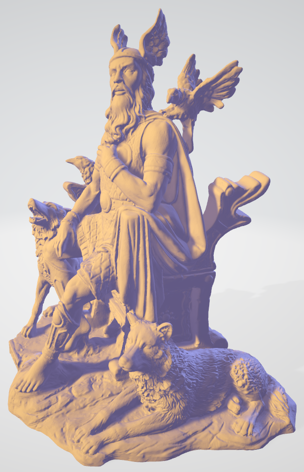 OBJ file Odin Sitting With Wolves And Crows 3D print model・Template to ...